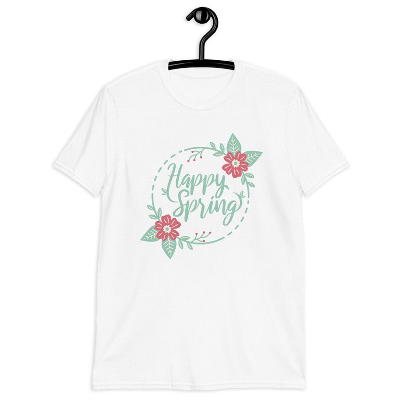 Happy Spring T-shirt, Cotton Floral Tee, Unisex Spring Tshirt - Etsy