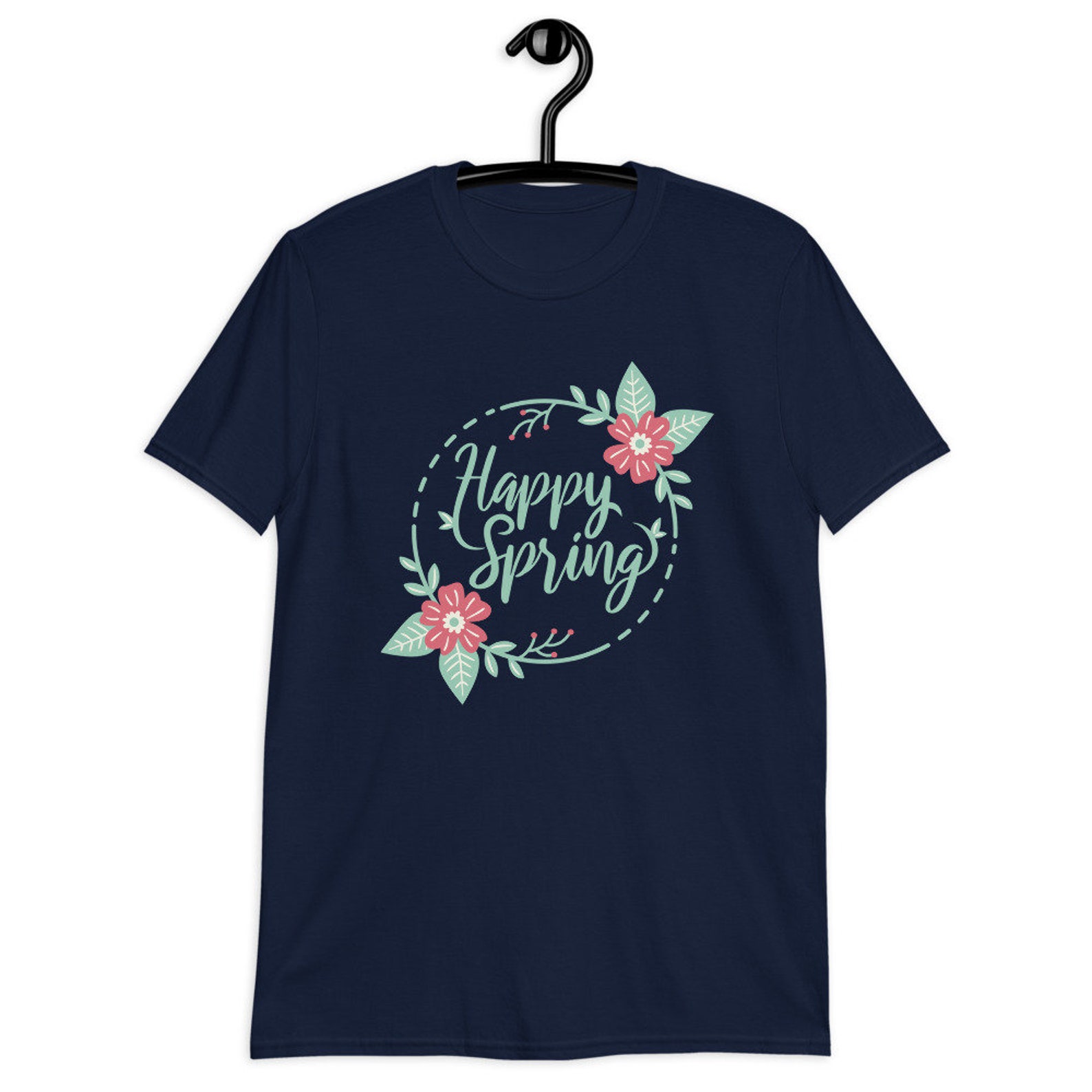 Happy Spring T-shirt, Cotton Floral Tee, Unisex Spring Tshirt - Etsy