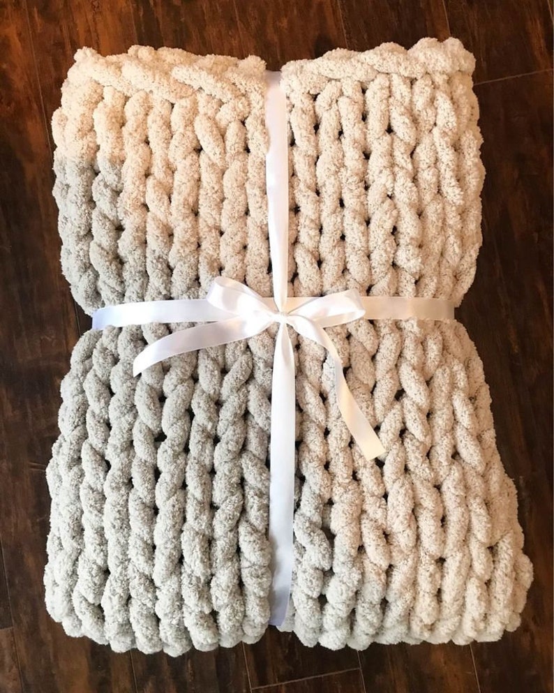 Chunky Knit Blanket Jumbo Chenille Yarn Arm Knit Blanket | Etsy Chunky Knit Blanket Jumbo Chenille Yarn Arm Knit Blanket | Etsy