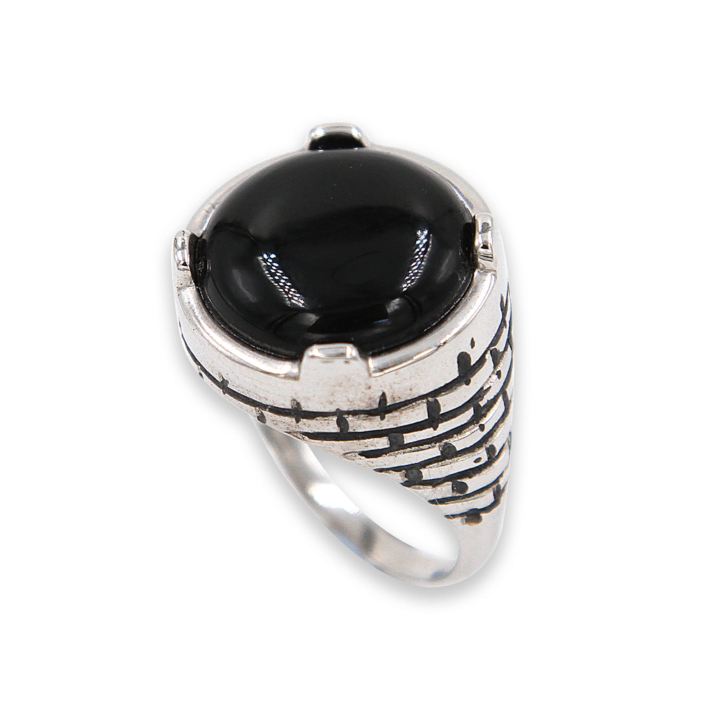 925 Sterling Silber Onyx Ring, Edelstein-Ring, Mann Ring ...
