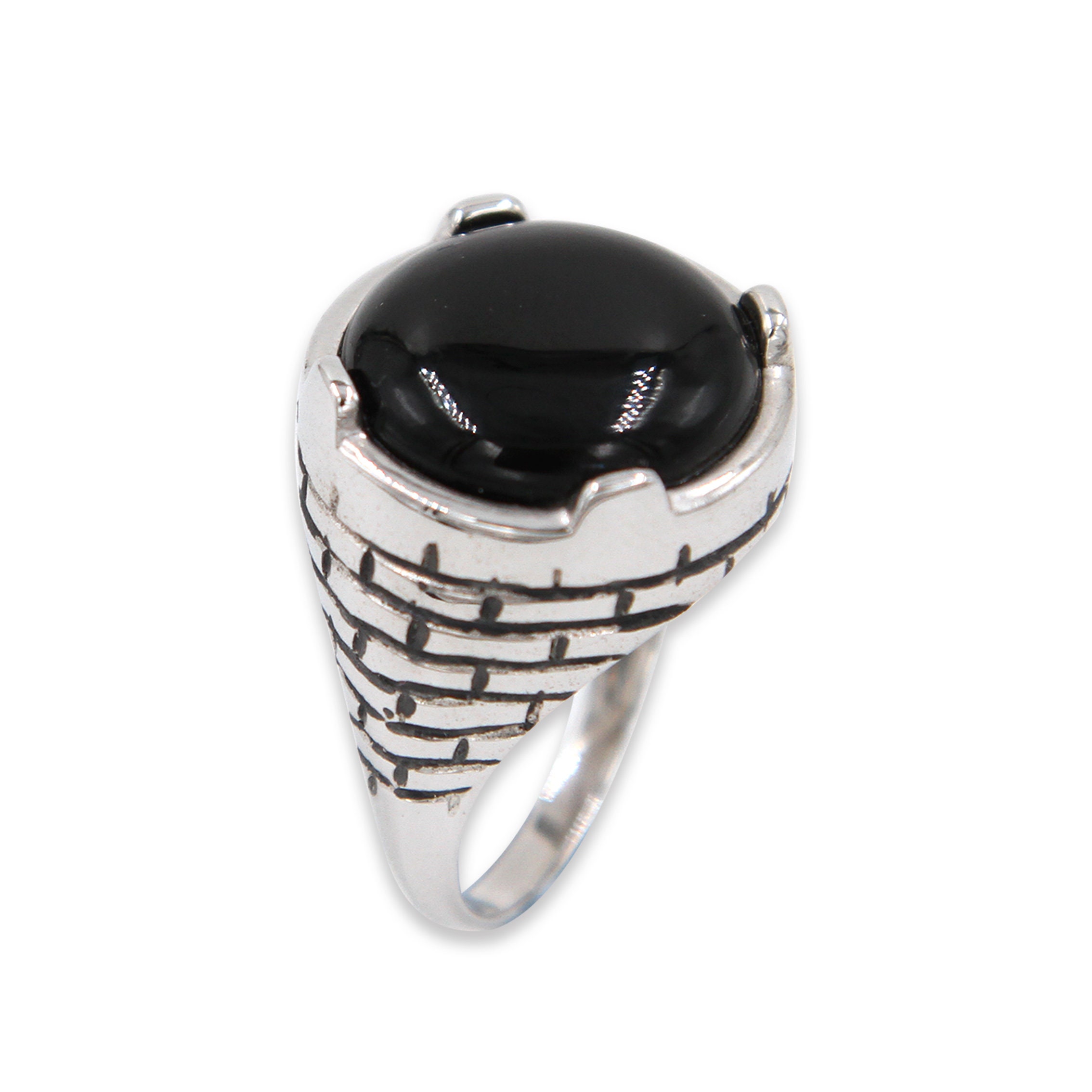 925 Sterling Silber Onyx Ring, Edelstein-Ring, Mann Ring ...