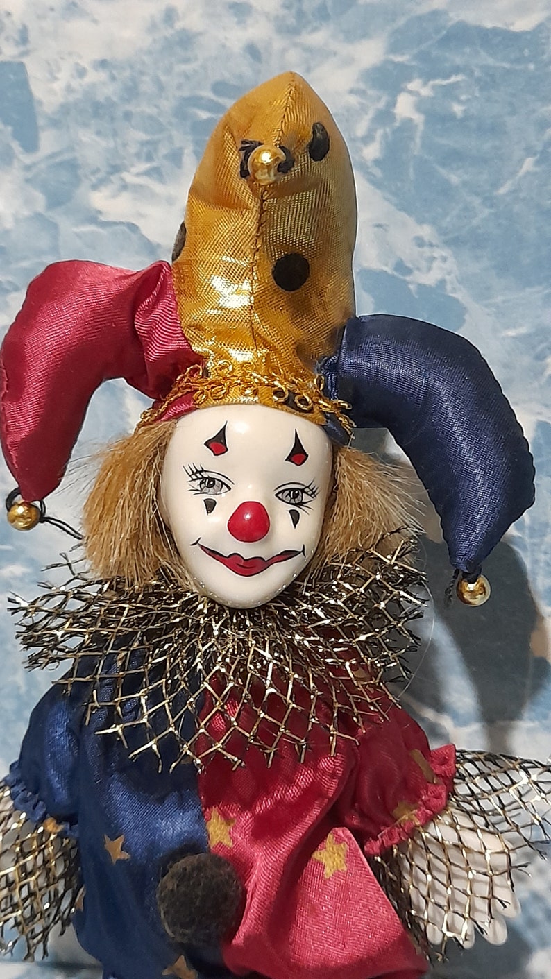 Antique Porcelain, Rare Porcelain Clown, Medium Clown, Porcelain Doll ...