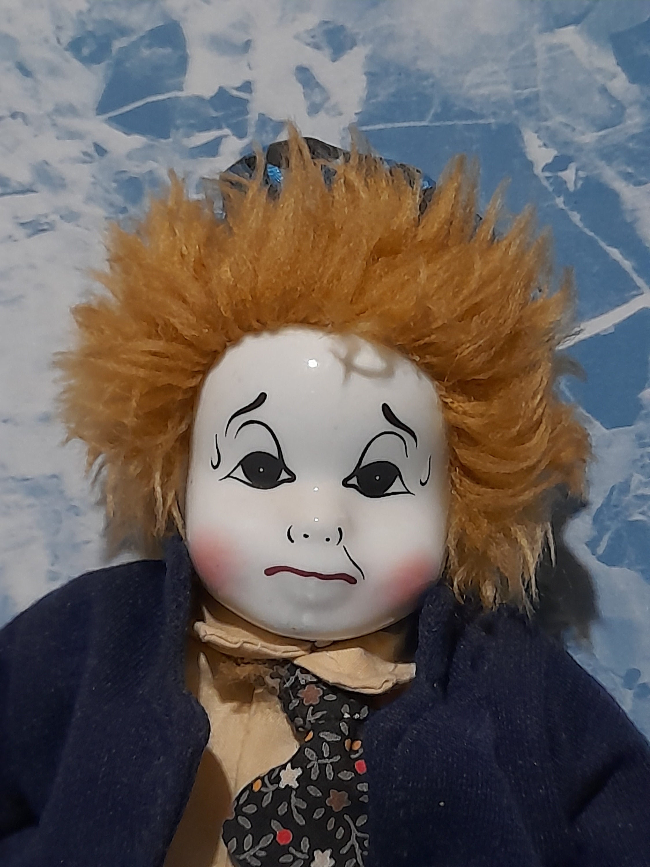 Antique Porcelain, Rare Porcelain Clown, Medium Clown, Porcelain Doll ...