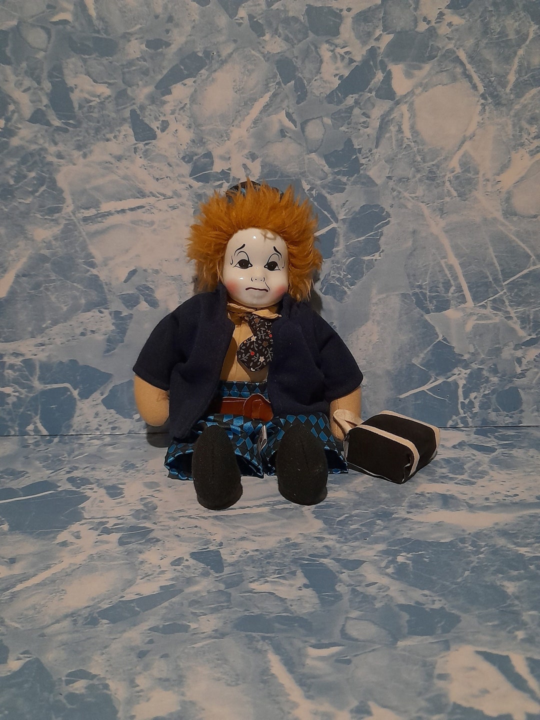 Antique Porcelain, Rare Porcelain Clown, Medium Clown, Porcelain Doll ...