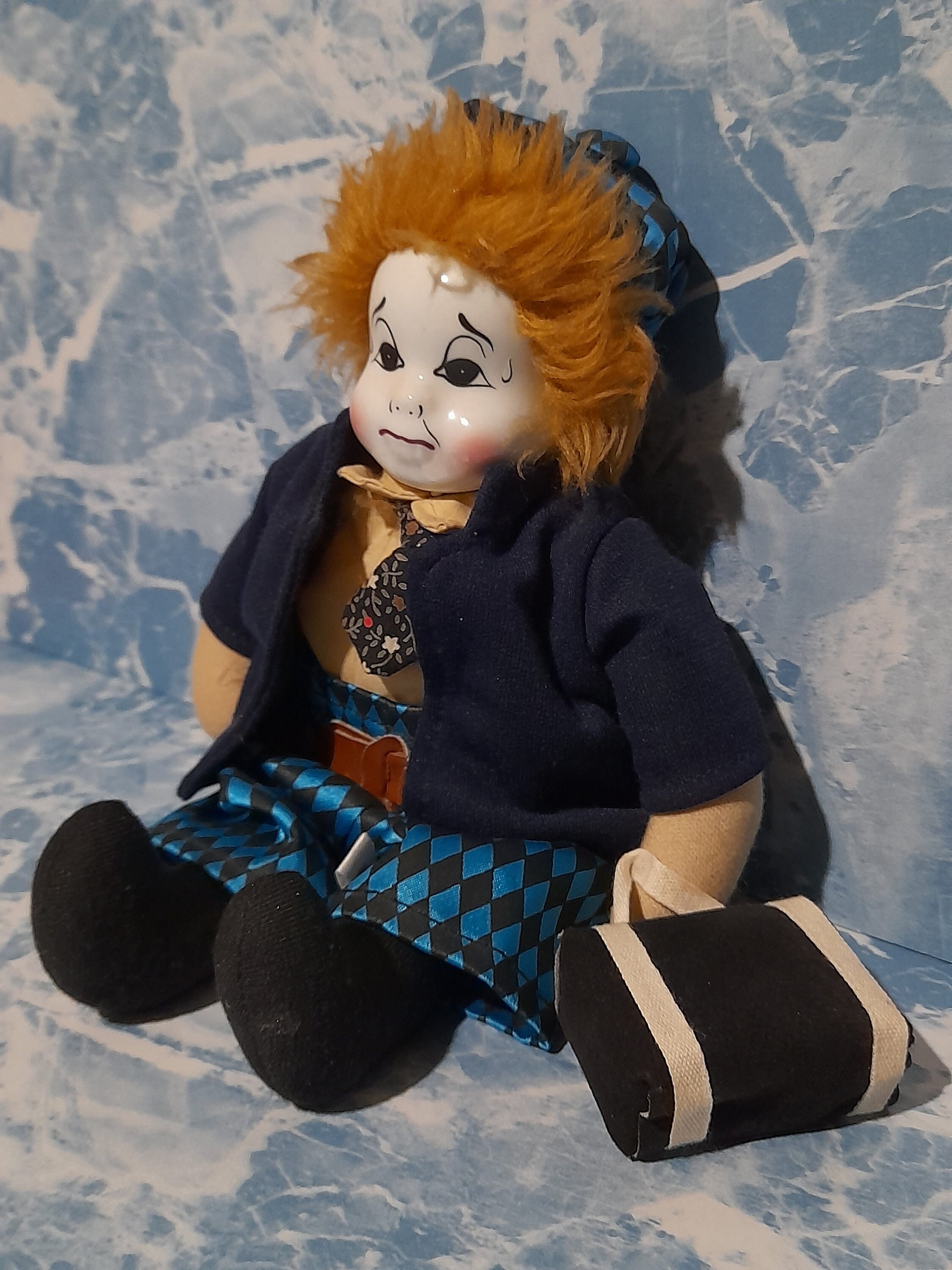 Antique Porcelain, Rare Porcelain Clown, Medium Clown, Porcelain Doll ...