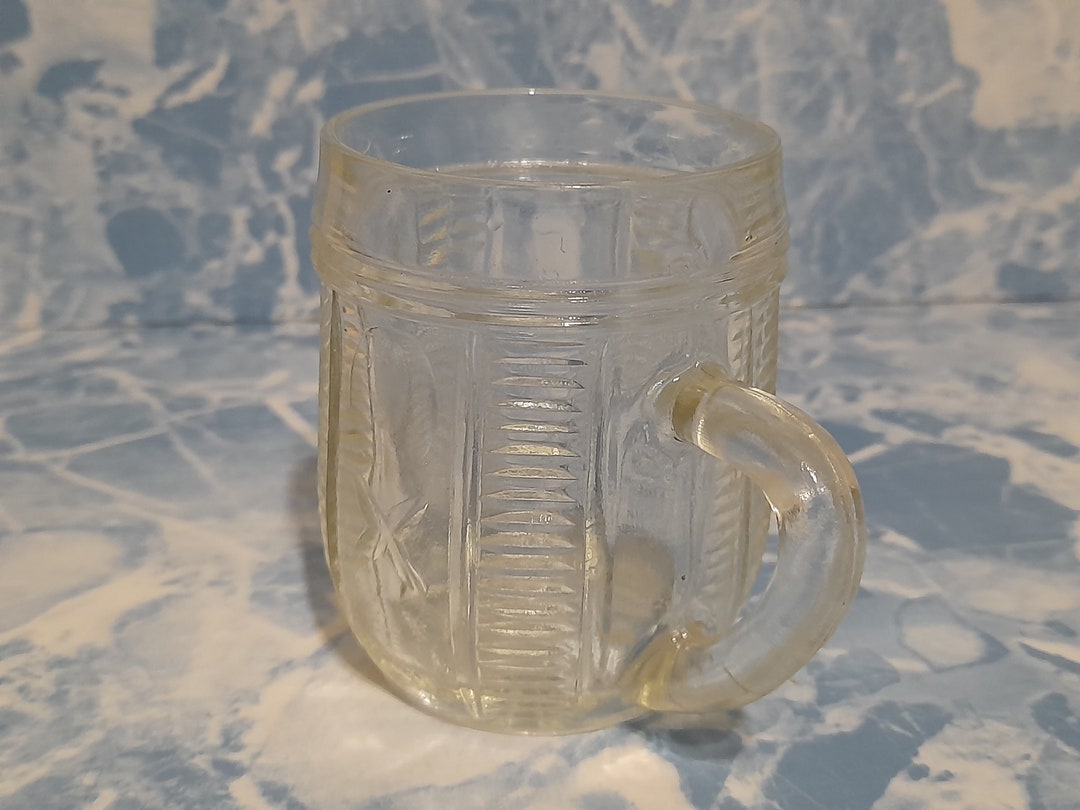 Vintage Soviet Glass Mug, Embossed Clear Cup, USSR Kitchenware - Etsy