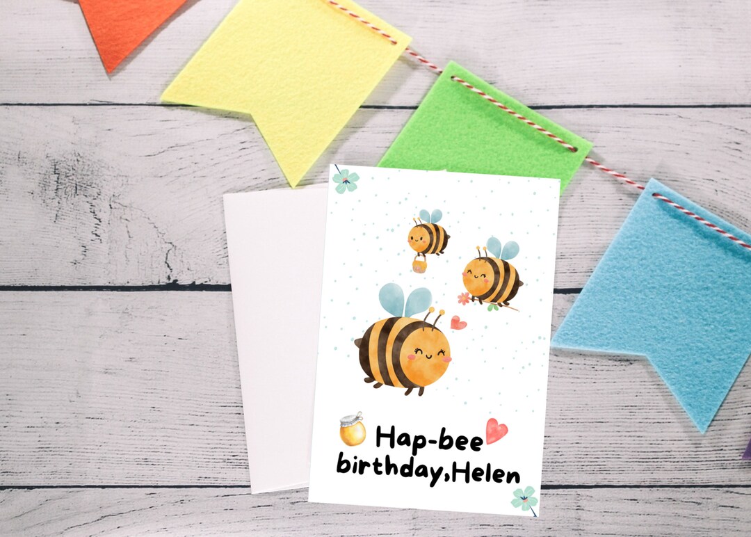 Hap-bee Birthday Card - Etsy