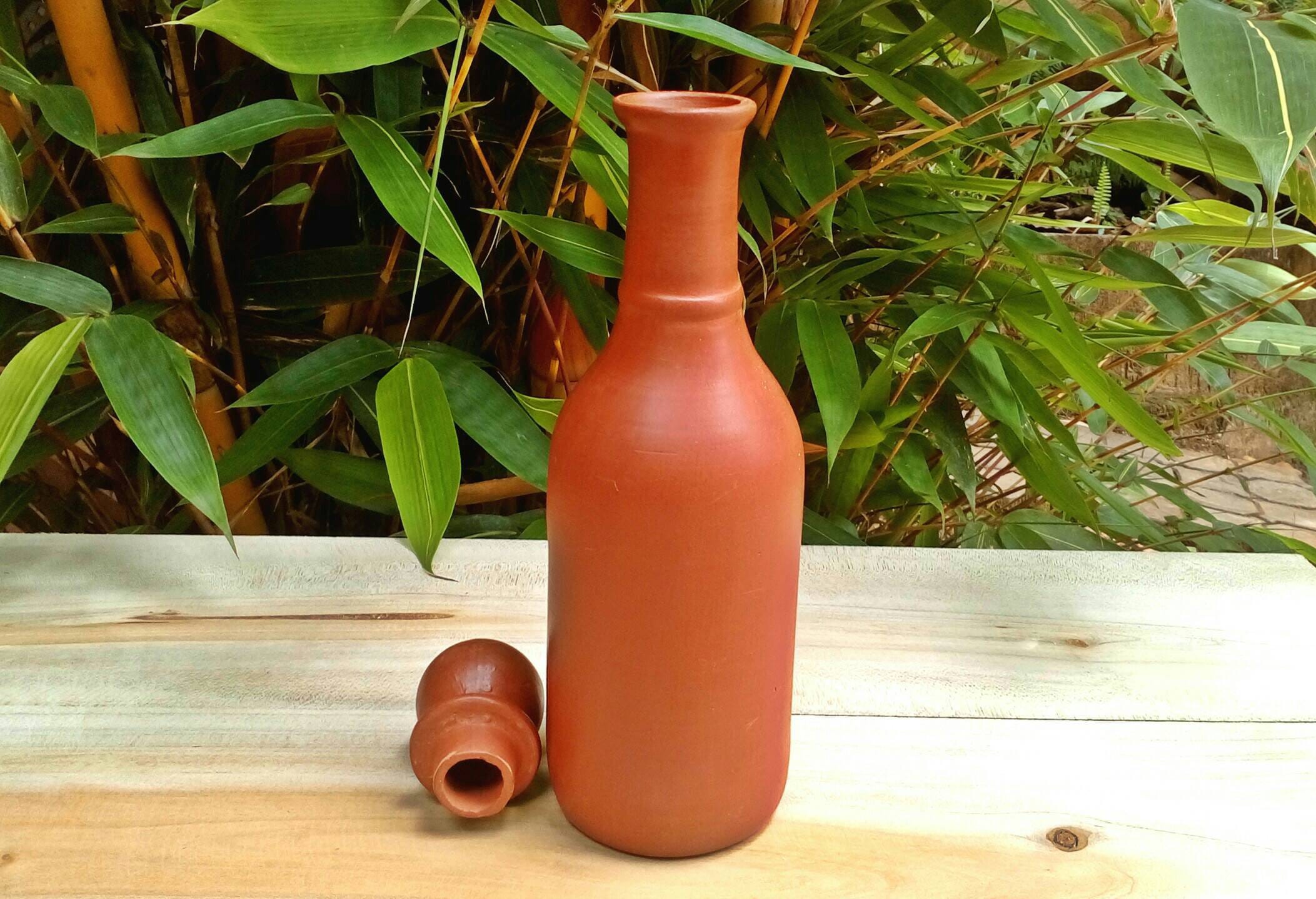 Earthen Clay Water Bottle / Pottery Water Bottle Unglazed - Etsy