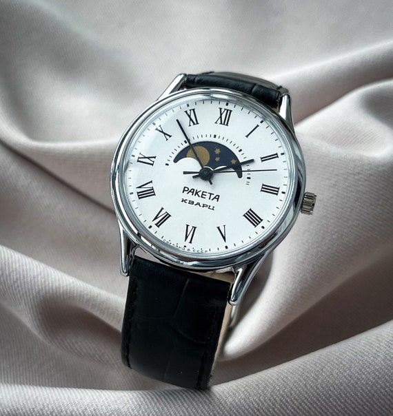 ULTRA RARE vintage Moon Phase Watch RAKETA/Real Moon … - Gem