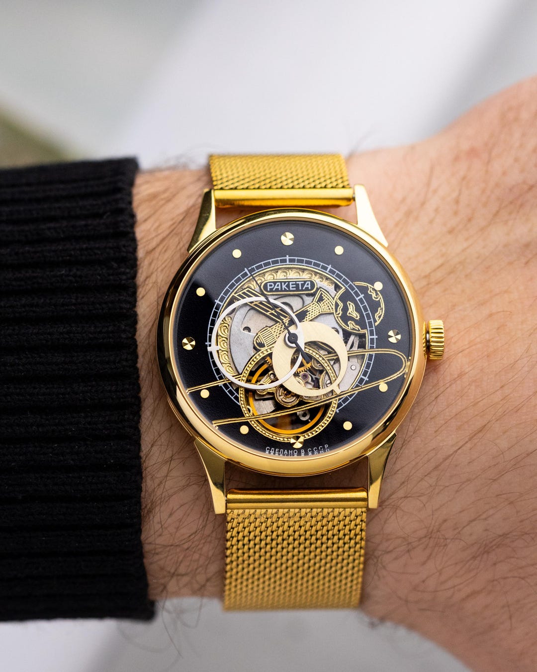 Rare Vintage Skeleton Watch Custom Raketa Copernicus Steampunk Watch ...