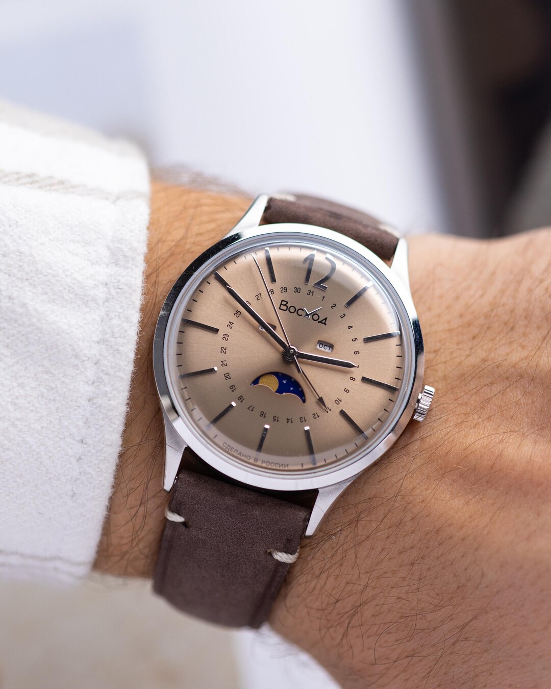 Rare Vintage Moon Phase Watch Wostok , Soviet Vintage,moon Watch,ussr ...