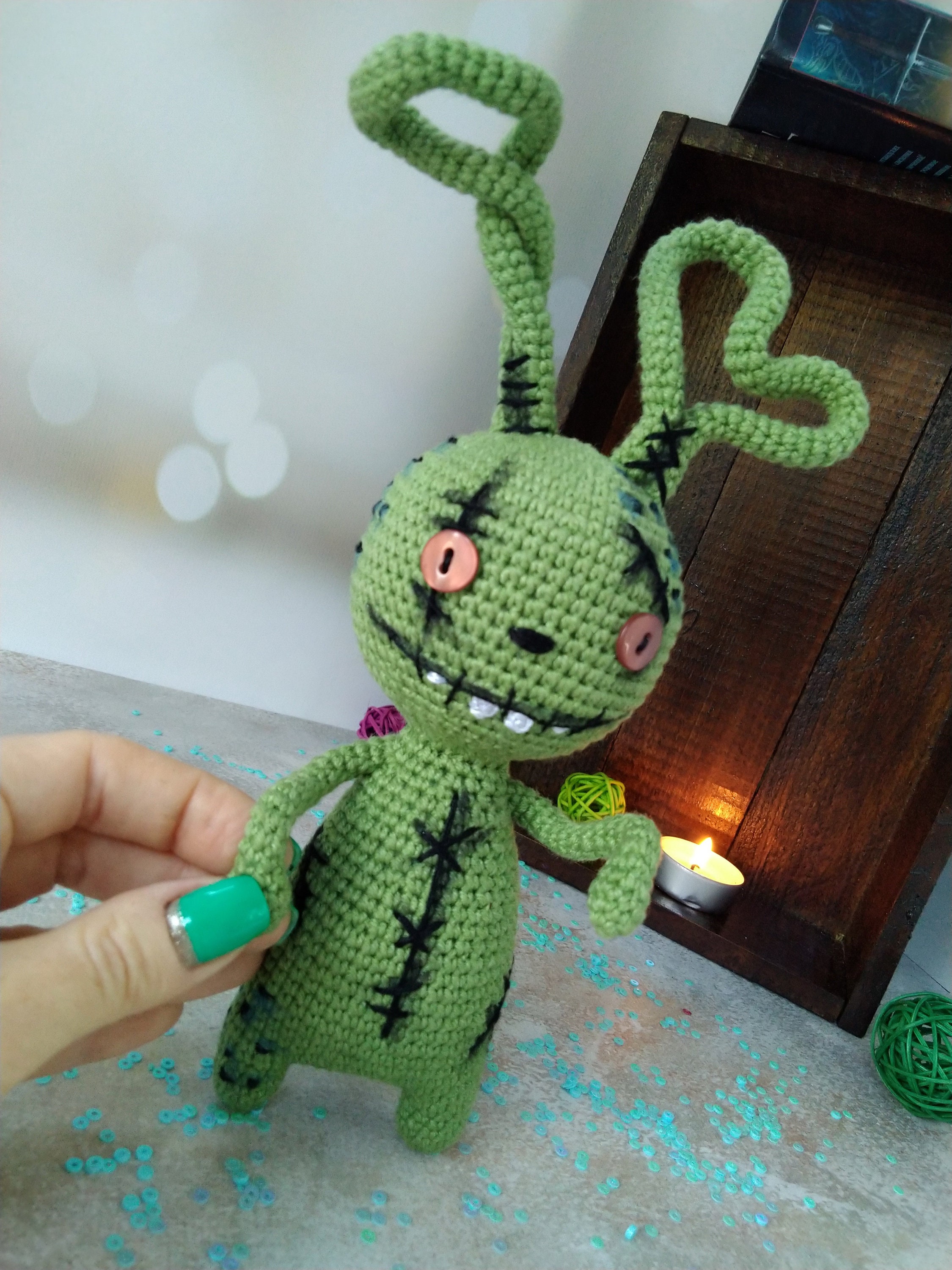 Halloween Amigurumi, Crochet Zombie Bunny, Horror Bunny, Creepy Toy - Etsy