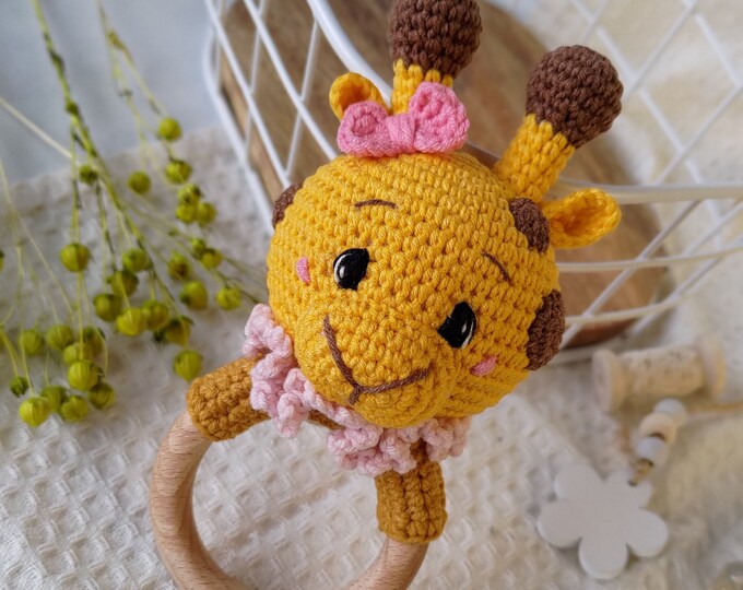 Baby Set, Giraffe Toy and Rattle, Amigurumi Toy, Birthday Set. - Etsy ...