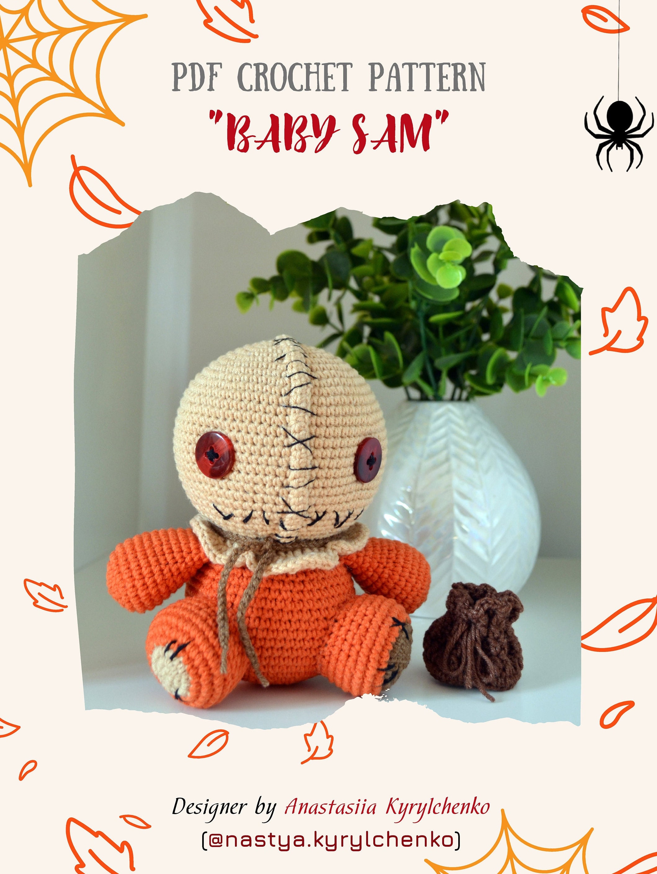 Crochet Sam Pattern, Amigurumi Crochet Pattern, Creepy Doll Pattern ...