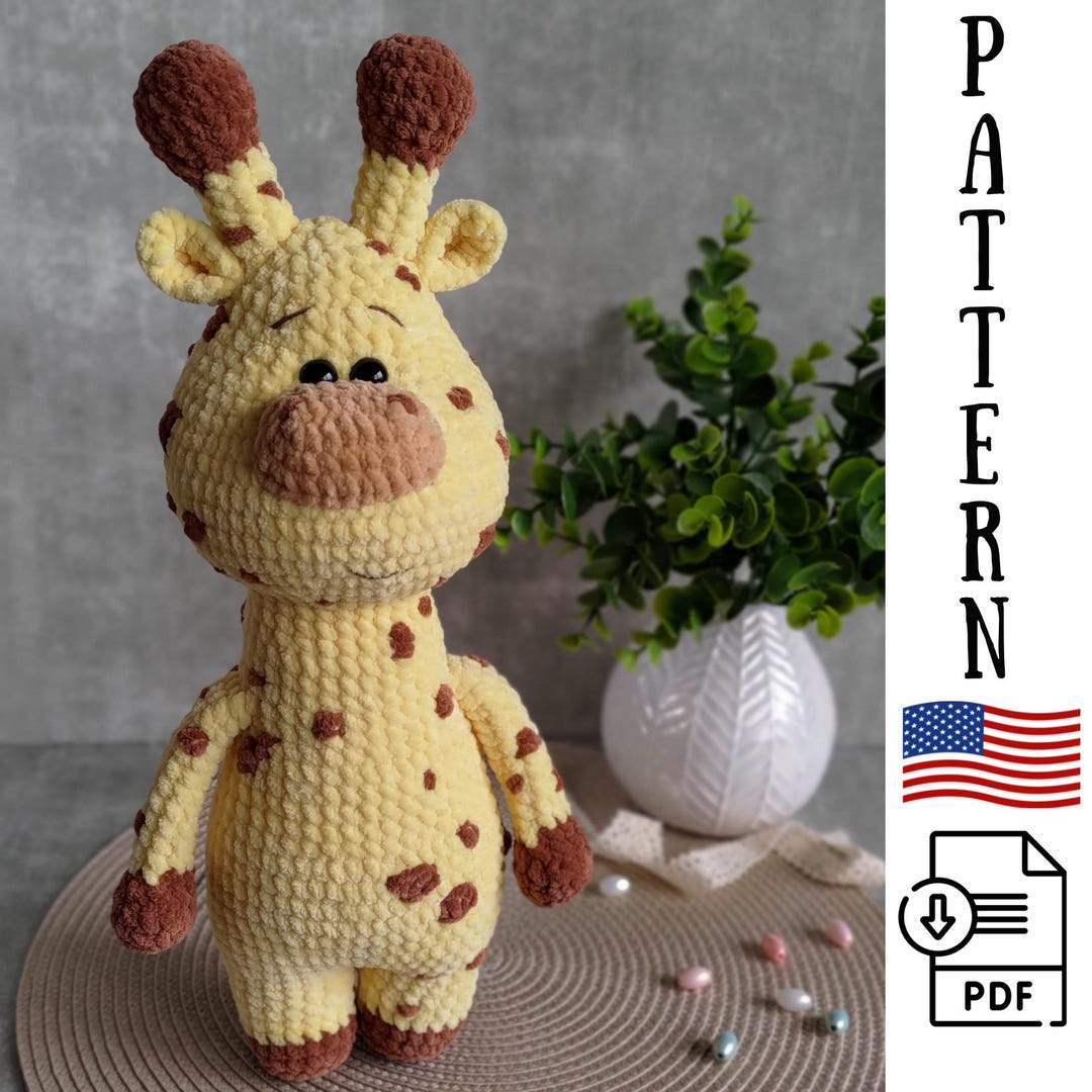 Plush Giraffe Crochet Pattern, Easy Crochet Pattern, Giraffe Plush Toy ...