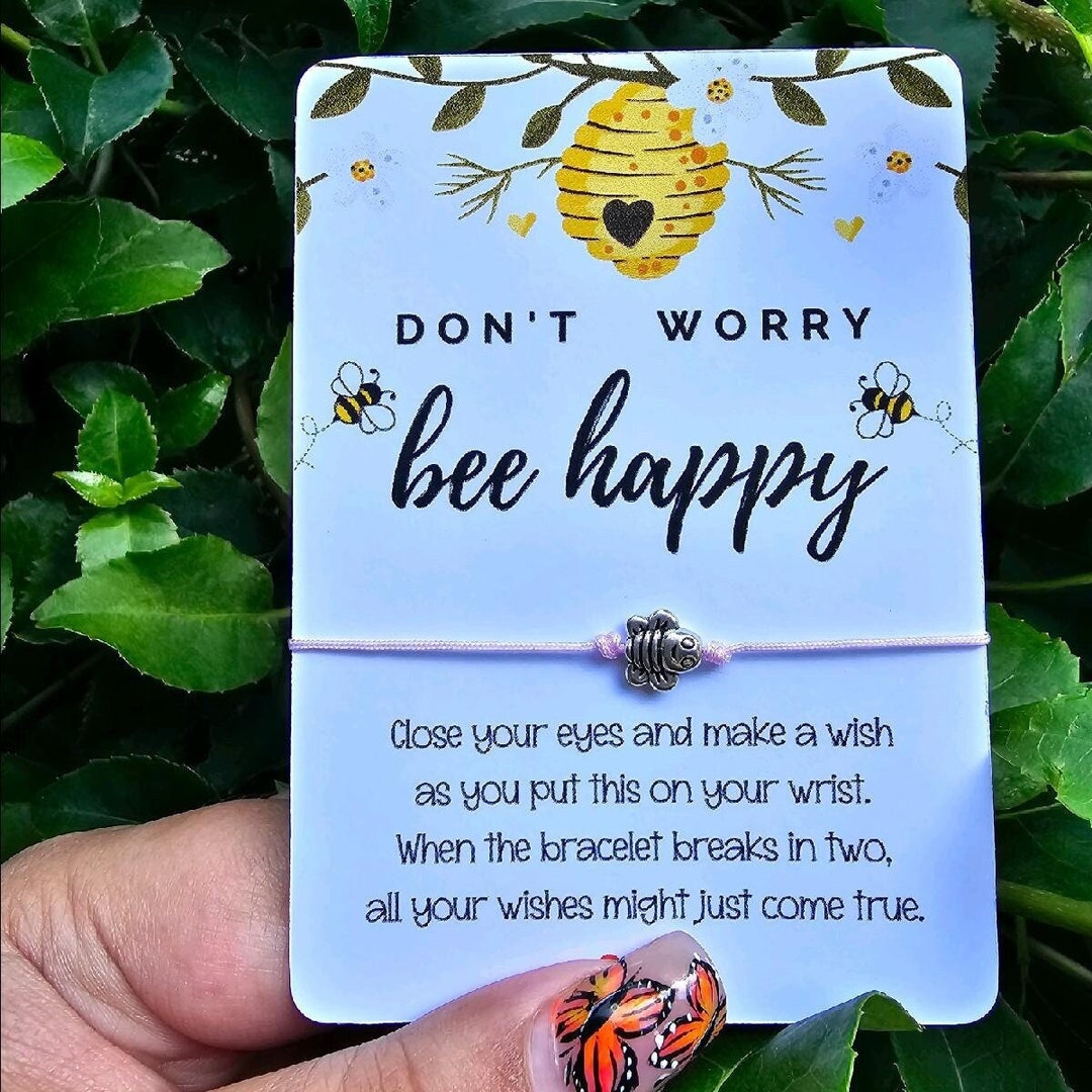 Don't Worry, Bee Happy Wish Bracelet Letterbox Hug Letterbox Wishes ...