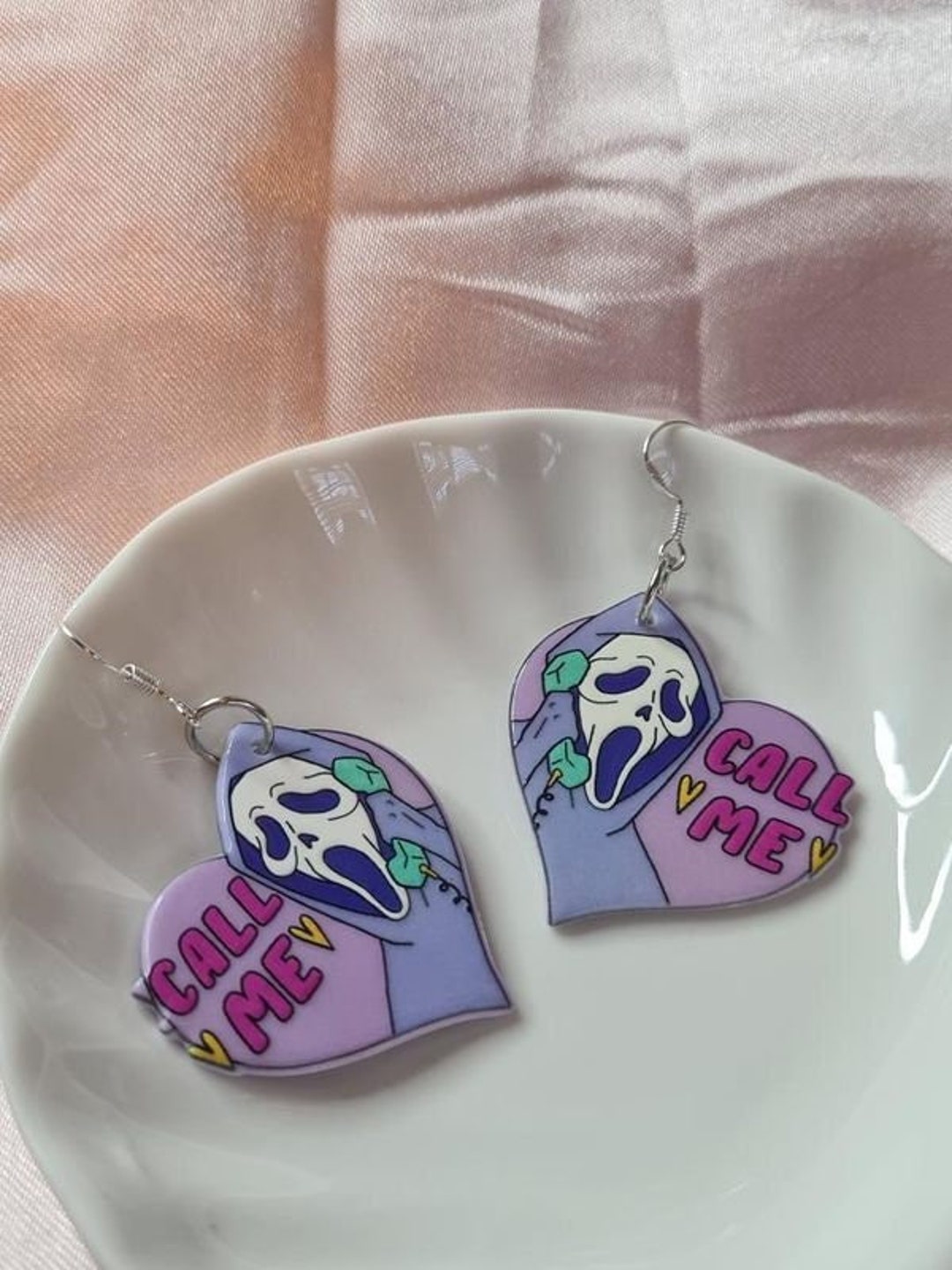 Call Me Ghost Face Scream Movie Inspired Earrings / - Etsy