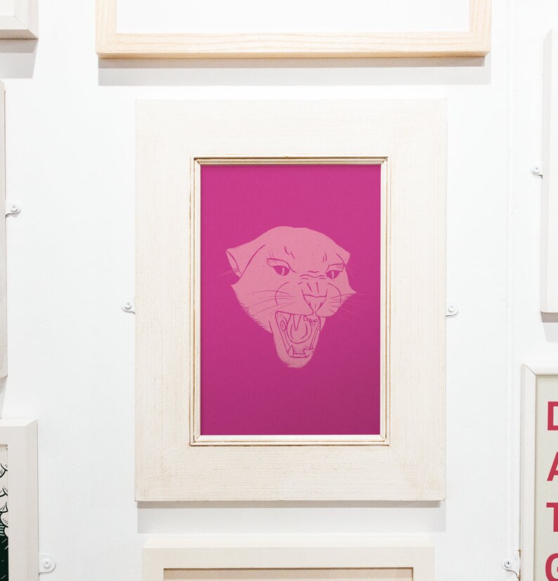 Pink Panther Design - Minimalist Modern Printable Wall Art - Instant ...