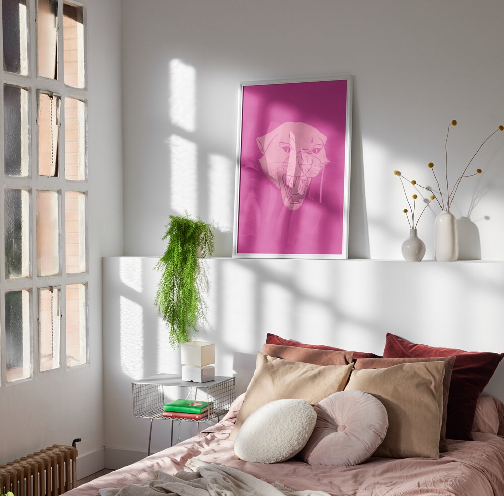 Pink Panther Design Minimalist Modern Printable Wall Art Instant ...