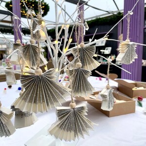 Book Page Christmas Tree Decor, Mini Paper Christmas Angel, Eco ...