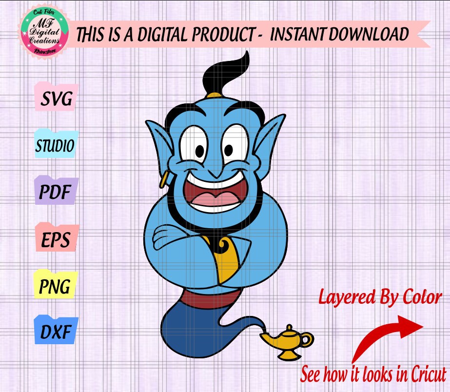 Genie svg Aladdin Genie Disney svg Aladdin Svg cut file | Etsy