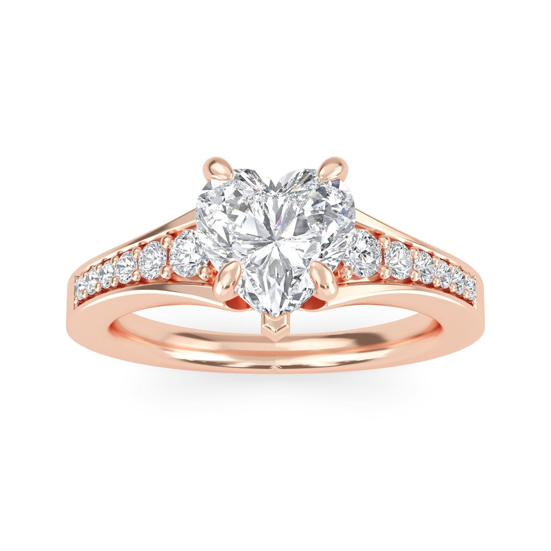 Heart Shape Diamond Solitaire Antique Ring - Etsy