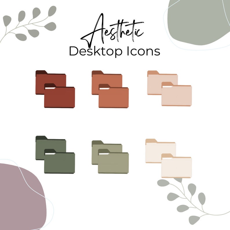 DESKTOP ICONS L Aesthetic Desktop Folder Icons, Mac and Windows - Etsy