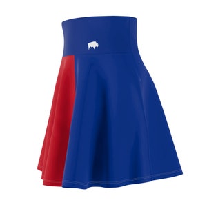 Buffalo Skirt, Red and Blue Spirit Wear, Women's Skater Skirt AOP for ...