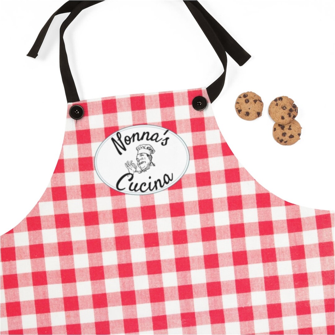 Nonna Apron Red White Gingham Style Italian Culture Italian - Etsy