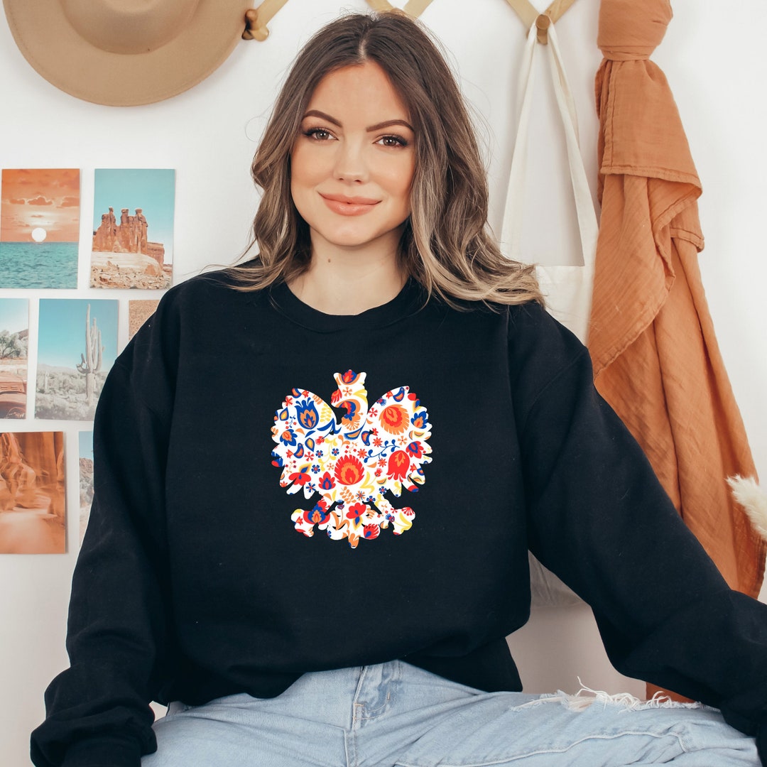 Polish Eagle Sweatshirt, Polish Crest, Polish Falcon Wycinanki, Folk ...