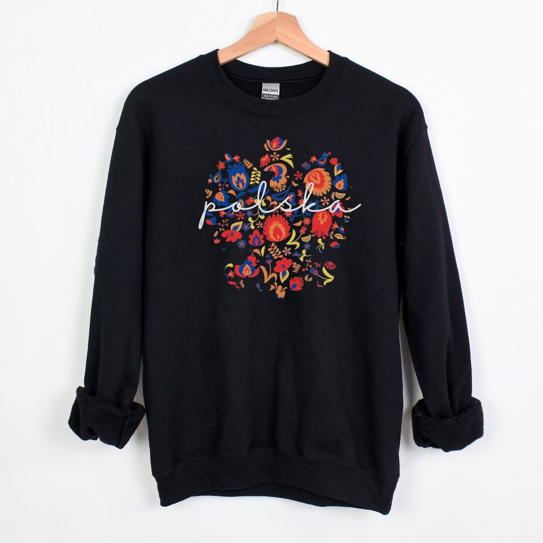 Polish Wycinanki Eagle Sweatshirt: Polska Floral Crewneck - Etsy