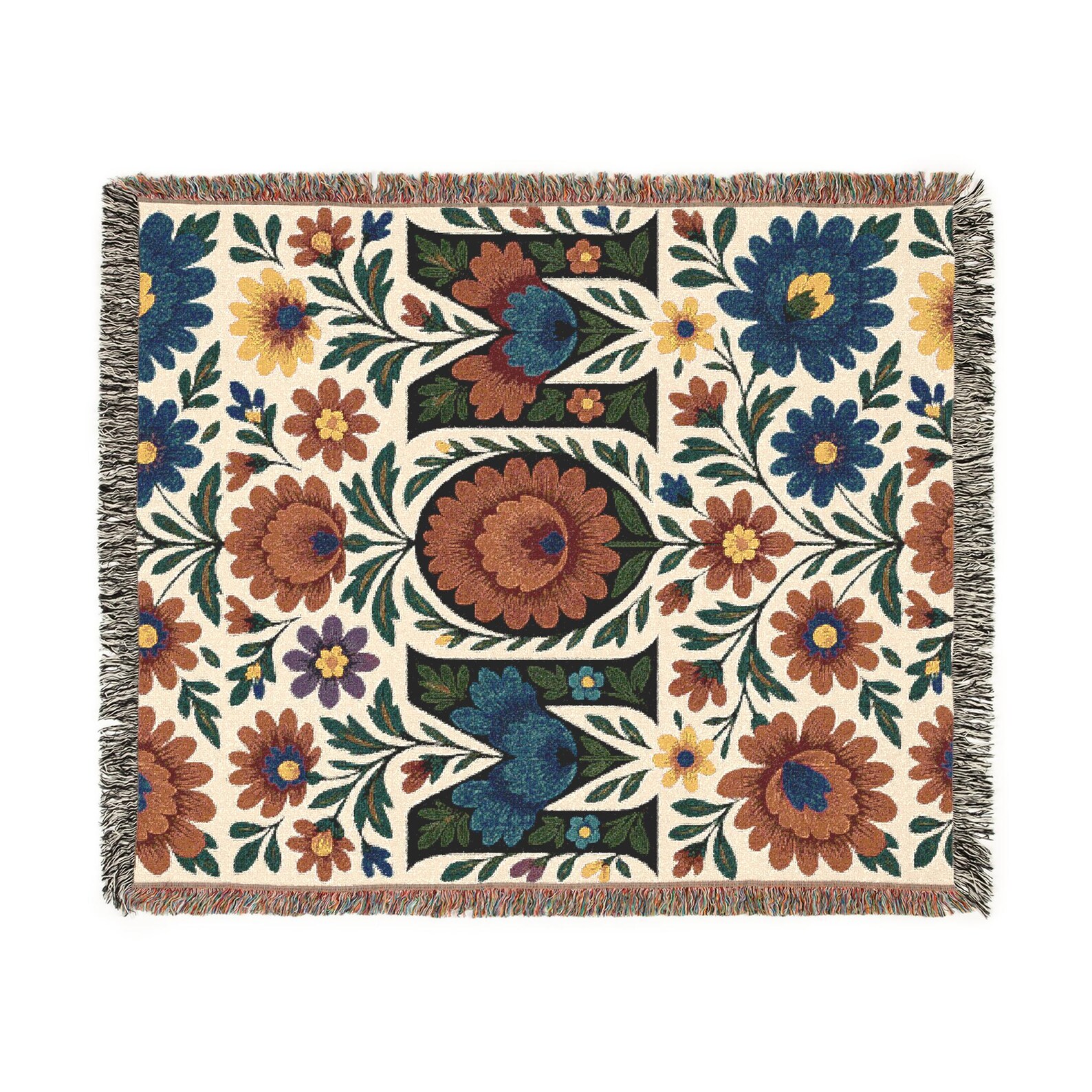 Polish Mom Woven Blanket: Wycinanki Folk Art Throw, Family Keepsake - Etsy