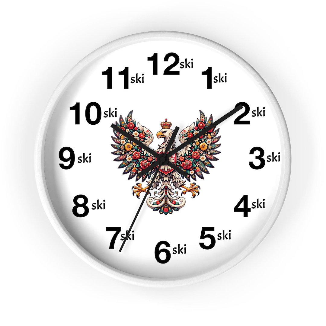 Polish Kitschy Wall Clock, Polish Eagle and Crest, Unique Polish Decor ...