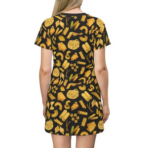 Pasta Lover, Pasta All Over Print T-shirt Dress for Italian Pasta Night ...