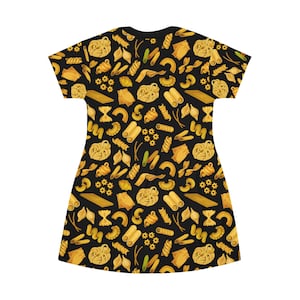 Pasta Lover, Pasta All Over Print T-shirt Dress for Italian Pasta Night ...