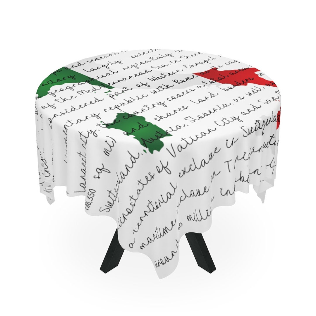 Italian Style Tablecloth: Italy Map & Facts Decor - Etsy