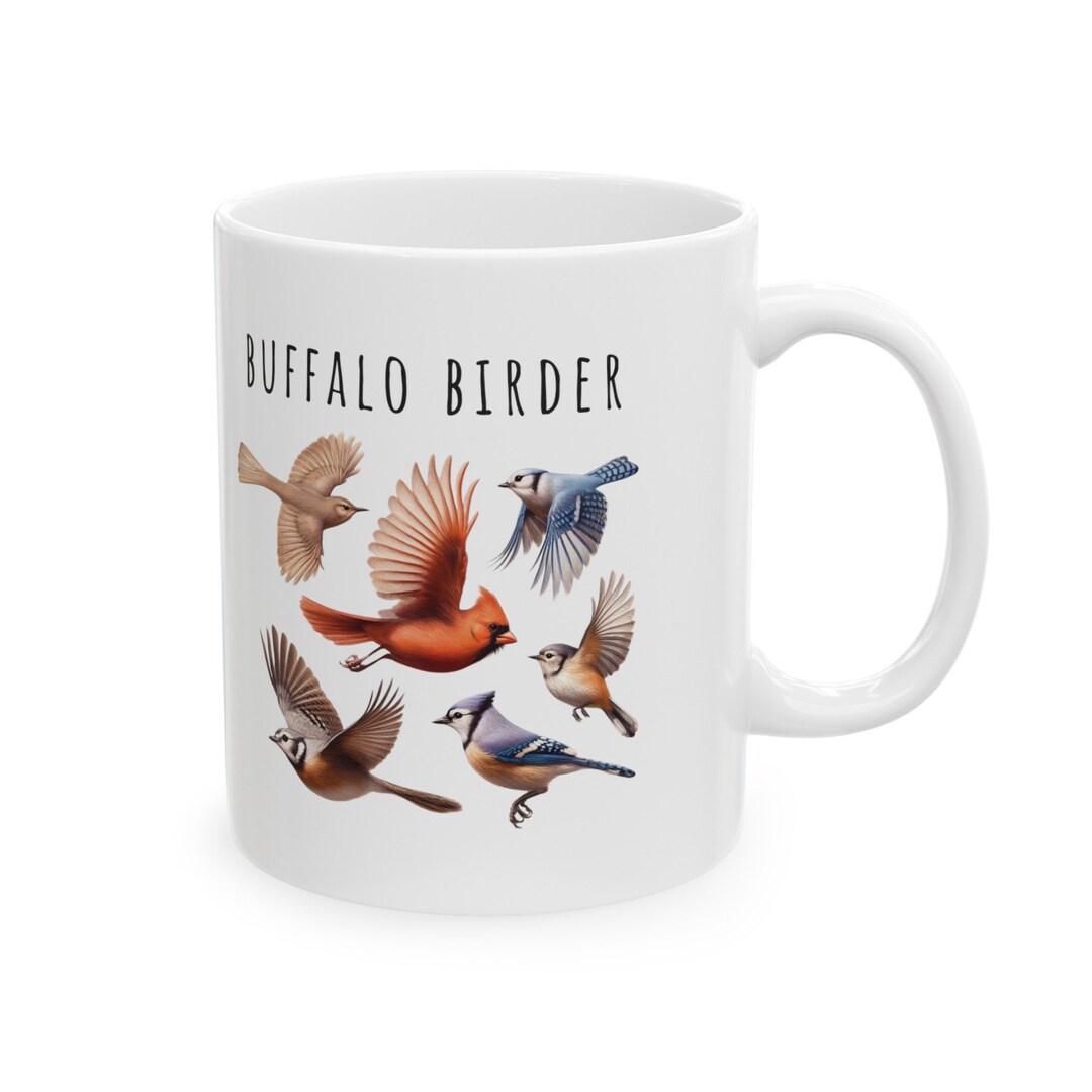 Birding Buffalo Ceramic Mug: Buffalo Birder Gift (11oz, 15oz) - Etsy