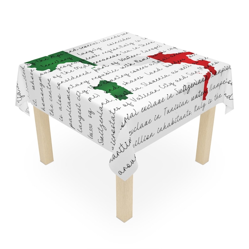 Italian Style Tablecloth: Italy Map & Facts Decor - Etsy