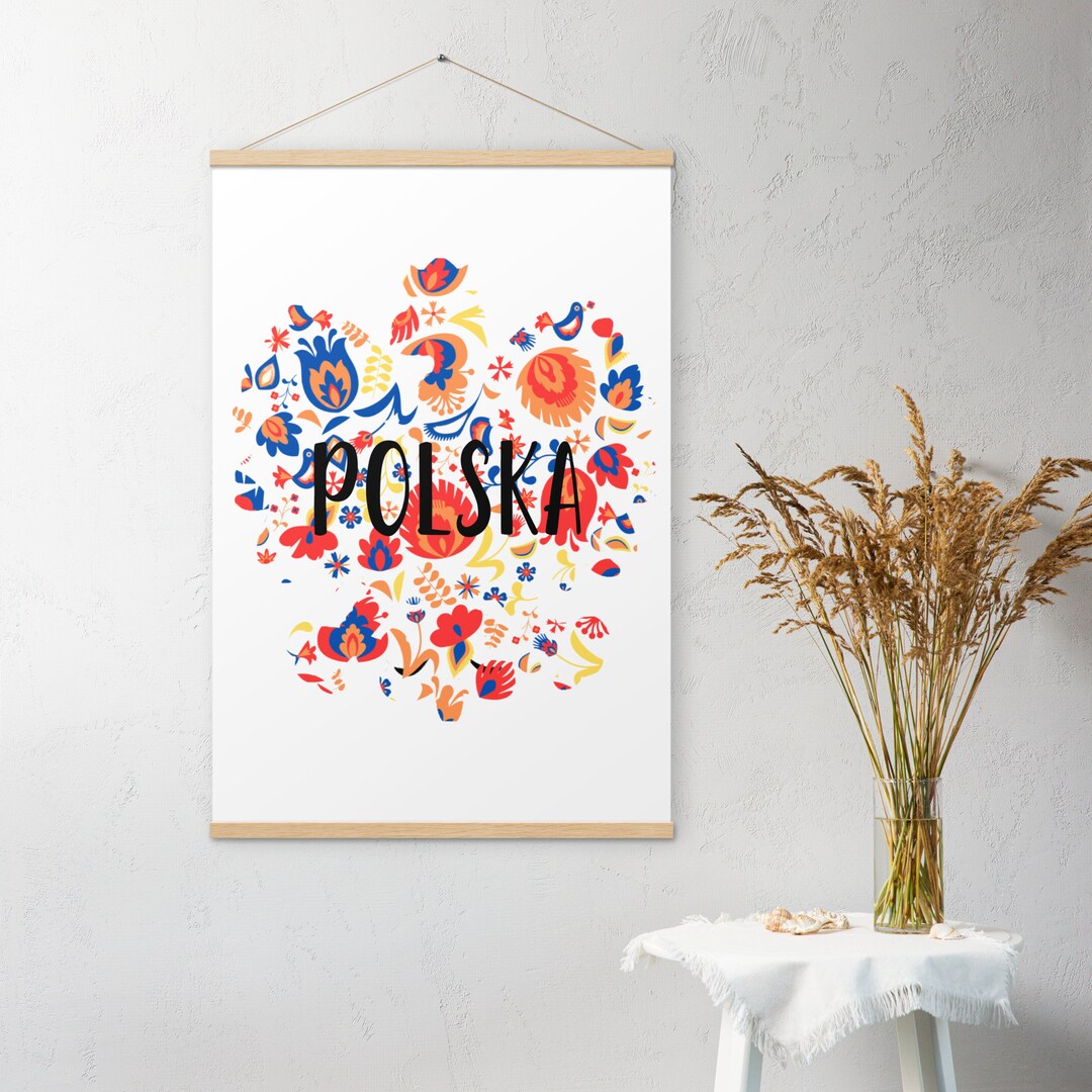 Polish Floral Wycinanki Colorful Folk Art Floral Poster With Hangers ...