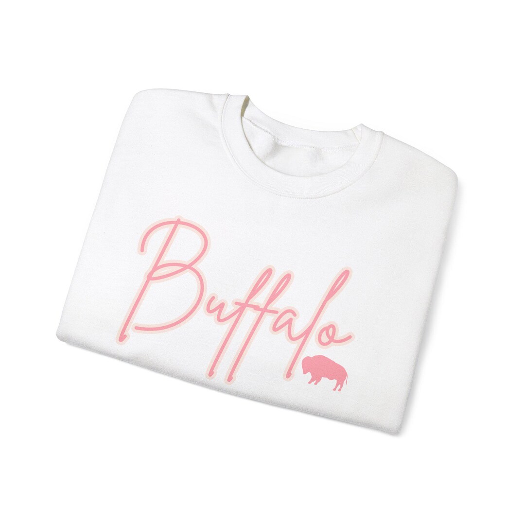 Pink Buffalo NY Design, Girly Buffalo Unisex Heavy Blend™ Crewneck ...