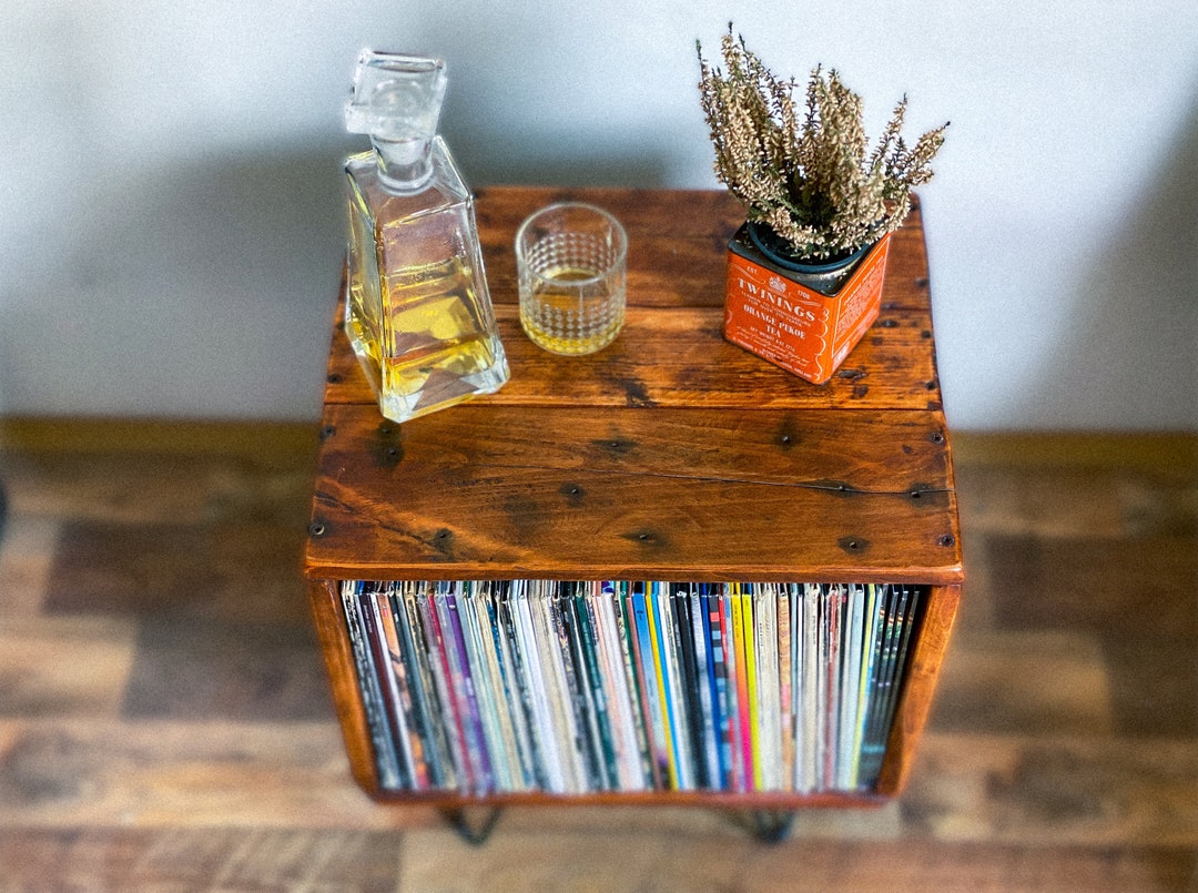 Recycled Pallet Vinyl Record Storage Cabinet: Liquor Cabinet Sideboard ...