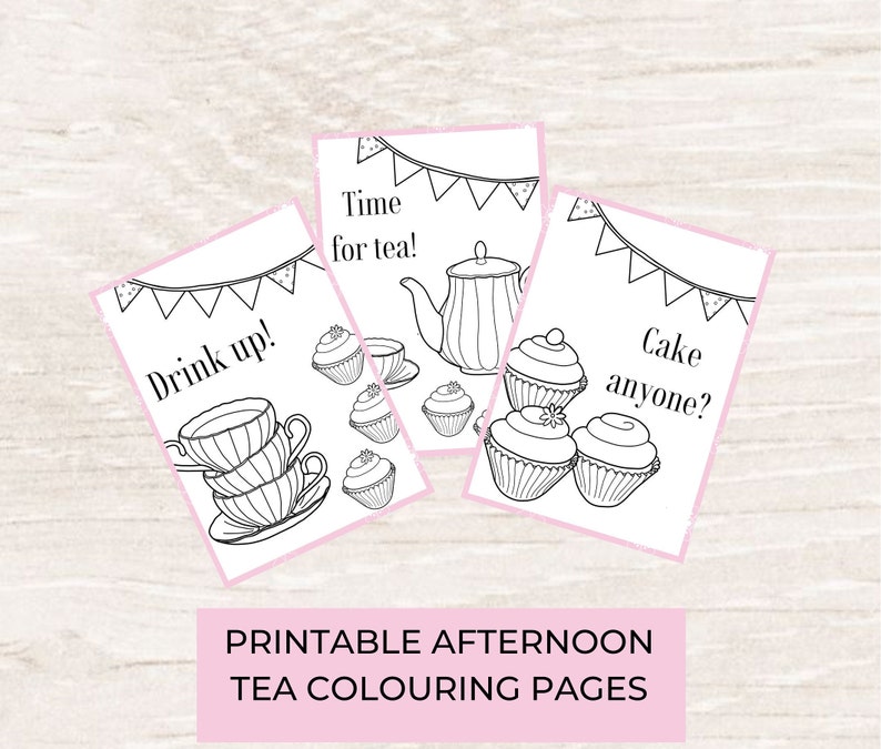 Cupcake Colouring Sheets Afternoon Tea Printable Coloring Pages Pdf - Etsy