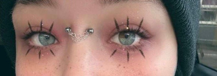 Double Eyebrow Piercings