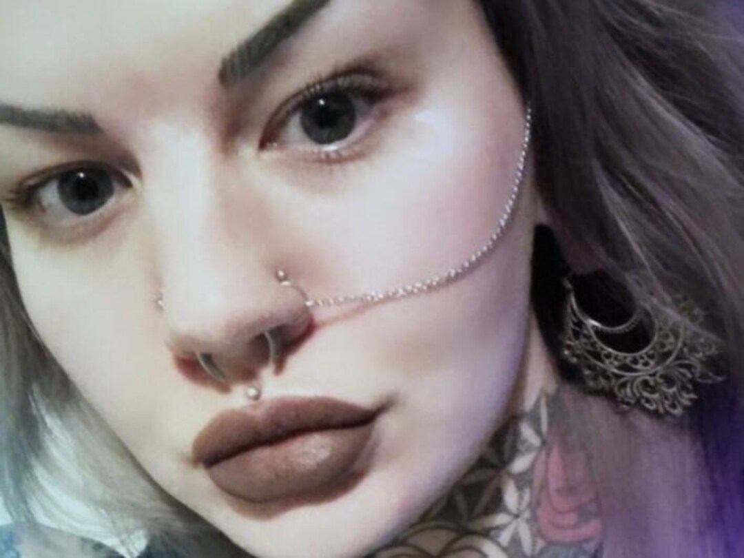 Bespoke Steel Nose to Ear Chain: Piercing Jewelry - Etsy