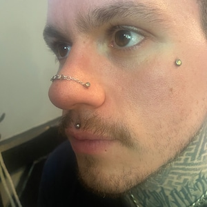 Chainmail Nose Chain, Nose Chain, Nostril Chain, Silver Nose Chain ...