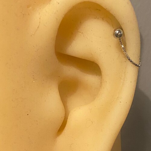Dainty Helix Chain Box Chain Cartilage Piercing Earring - Etsy