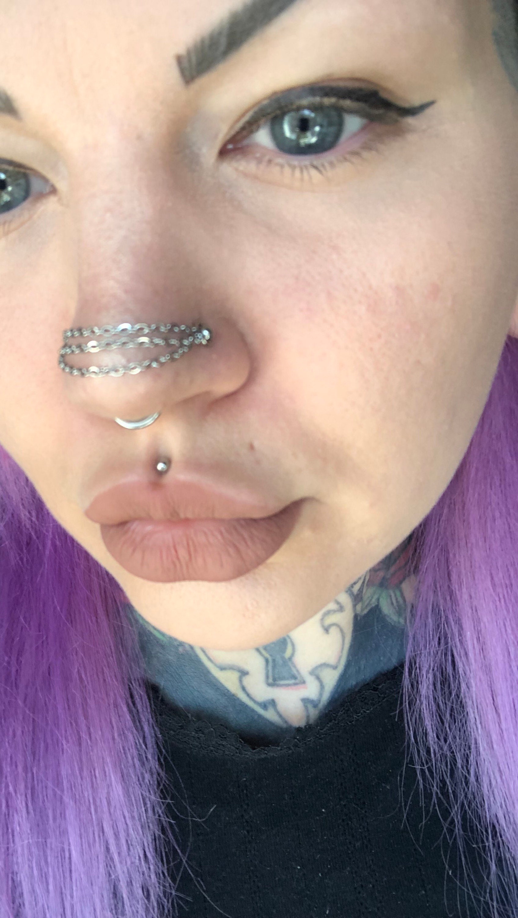 Triple Nose Chain: Stainless Steel Piercing Jewelry, Custom Length - Etsy
