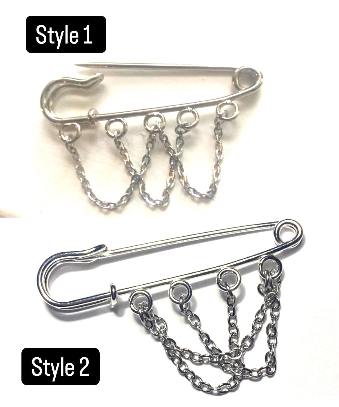 Safety Pin Chain Brooch: Stainless Steel Egirl Goth Pin - Etsy