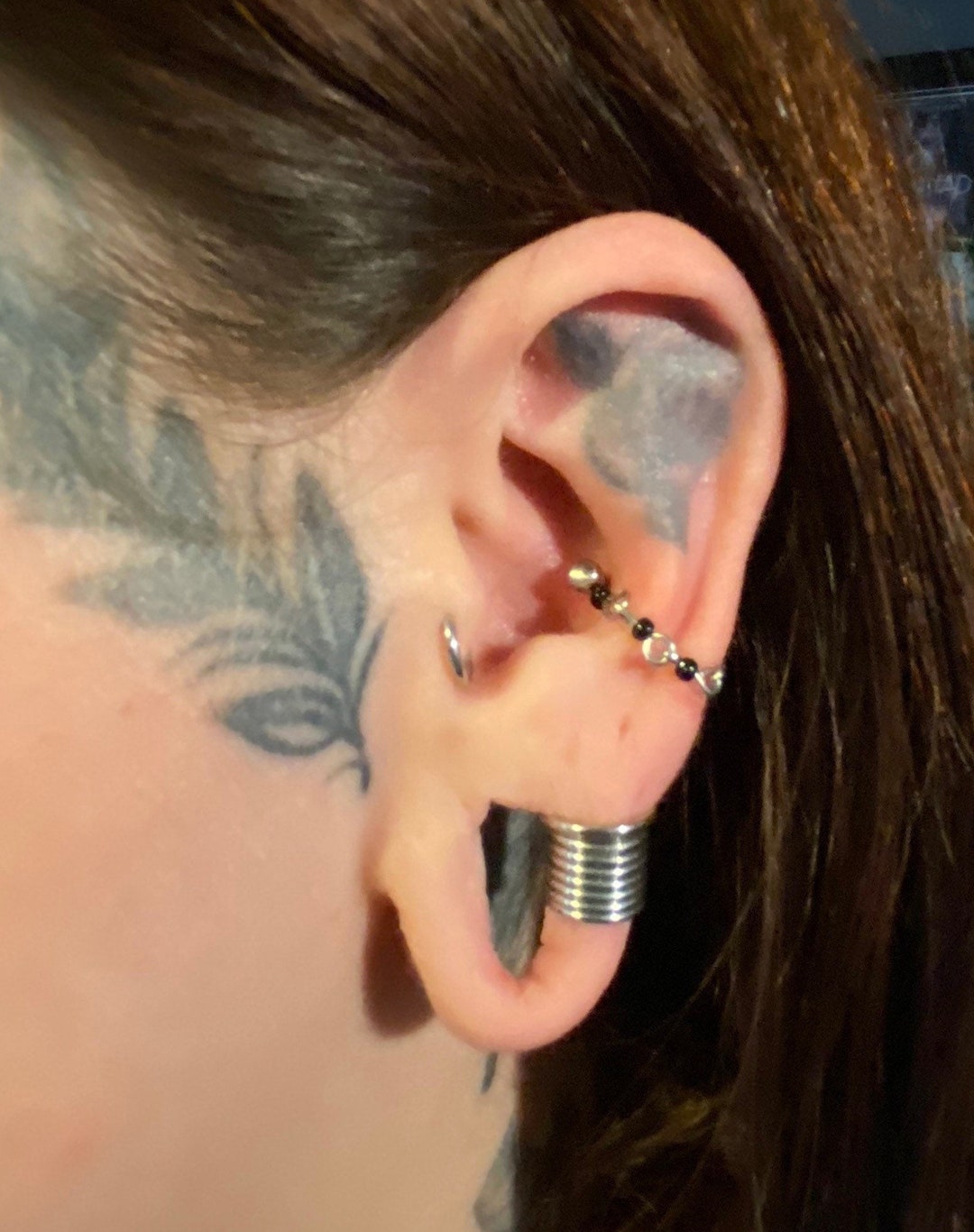 Beaded Conch Chain, Conch Chain, Ear Chain, Piercing Chain, Ear ...