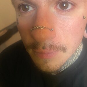 Chainmail Nose Chain, Nose Chain, Nostril Chain, Silver Nose Chain ...